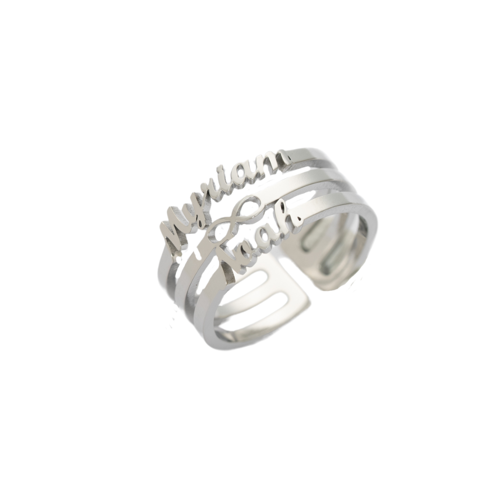 Anillo infinito con dos nombres grabados | Amor eterno – My Little ...